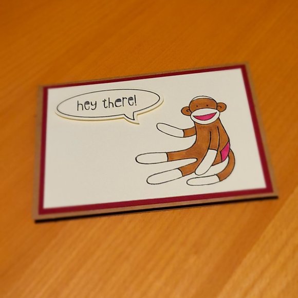 Hand Crafted | Party Supplies | Rockford Sock Monkey Greeting Card ...